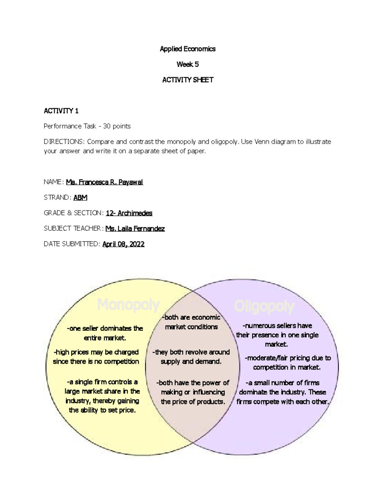 Applied Economics- Week 5 Activity - Applied Economics Week 5 ACTIVITY ...