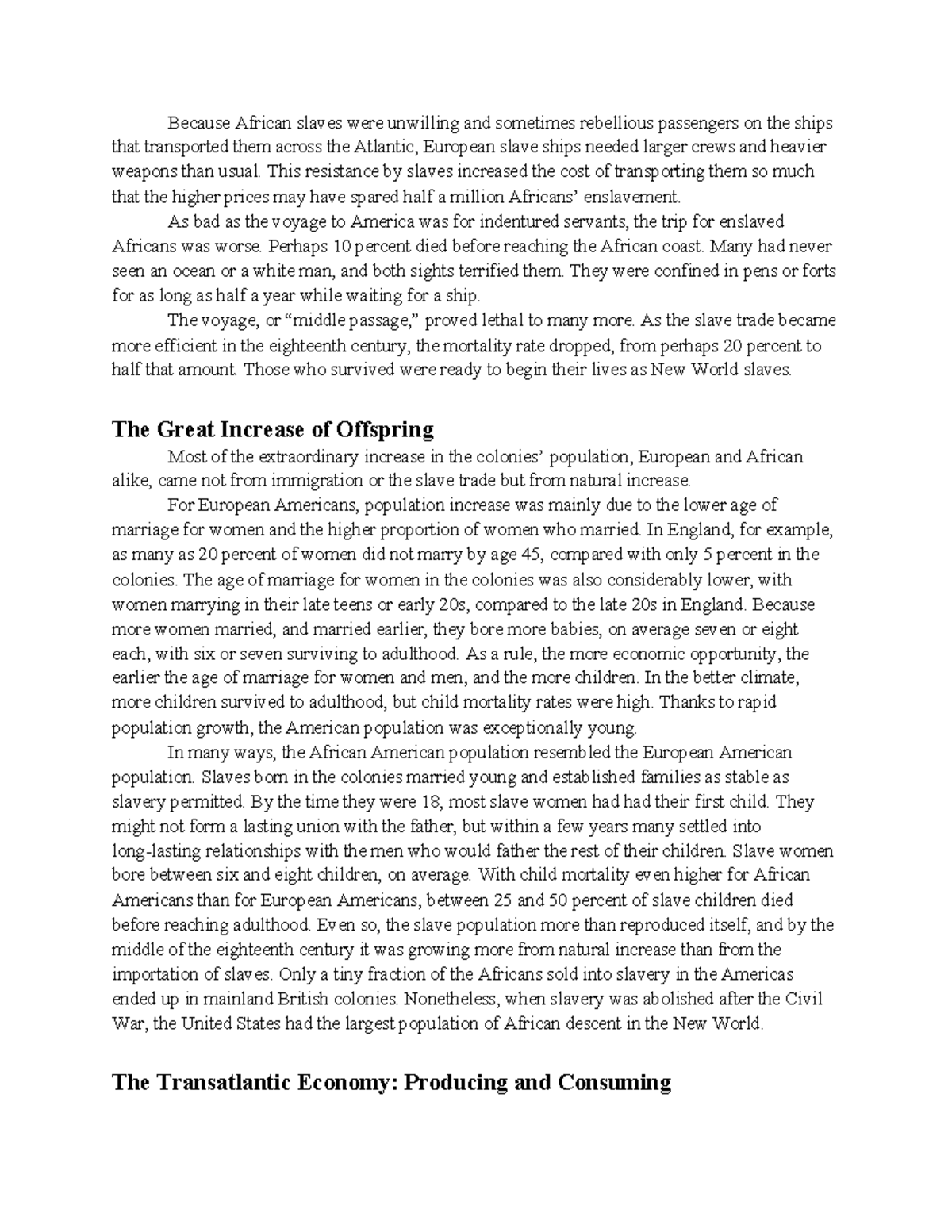 The Great Increase of Offspring-The Transatlantic Economy Producing and ...