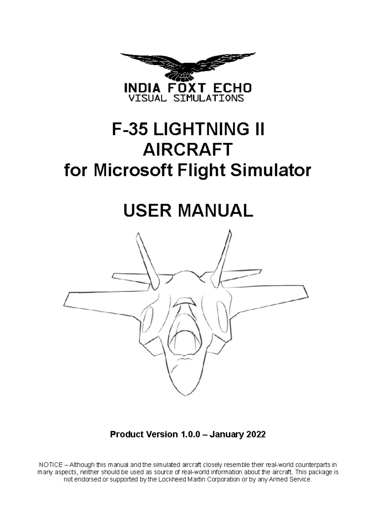 Flight Sim Manual - F-35 LIGHTNING II AIRCRAFT for Microsoft Flight ...