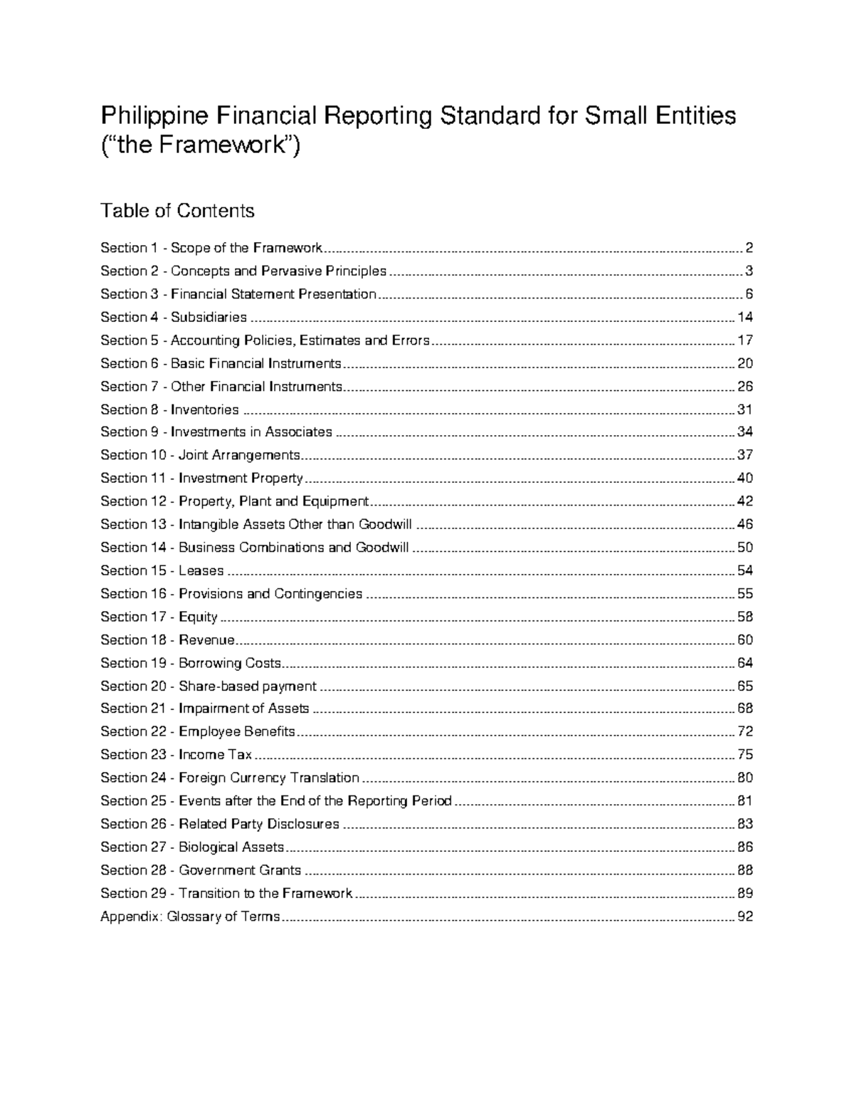 PFRS for Small Entities - Philippine Financial Reporting Standard for ...
