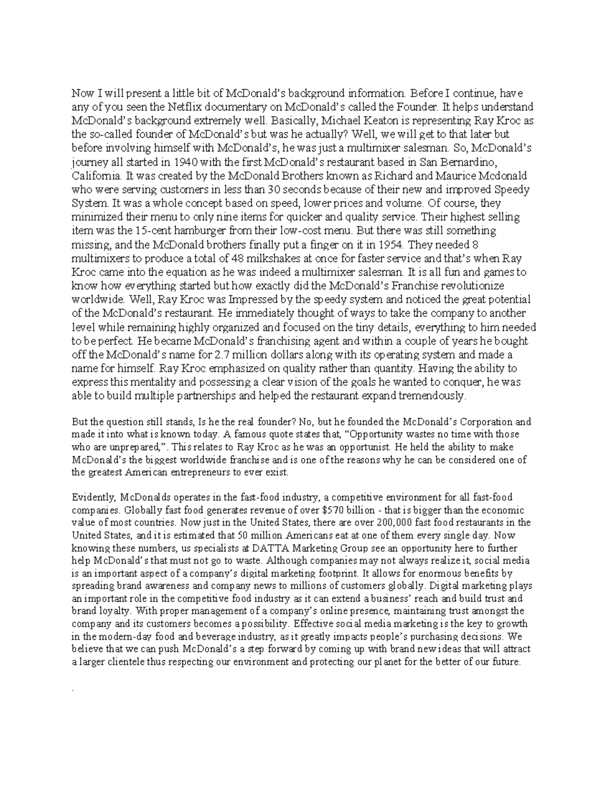 Oral 205 mcdees - Summary Business Communications - Now I will present ...