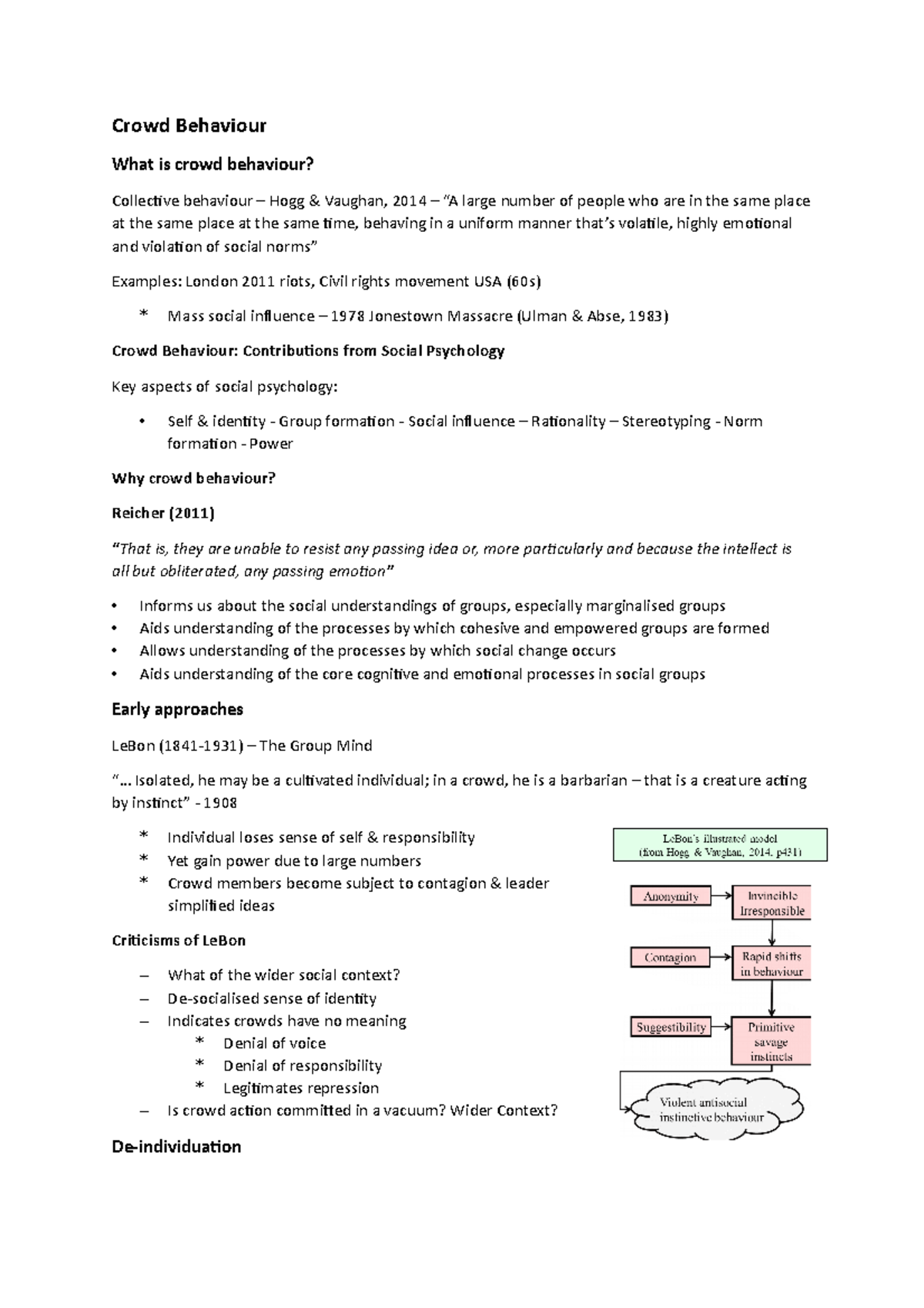 Crowd Behaviour - Lecture notes - Crowd Behaviour What is crowd ...