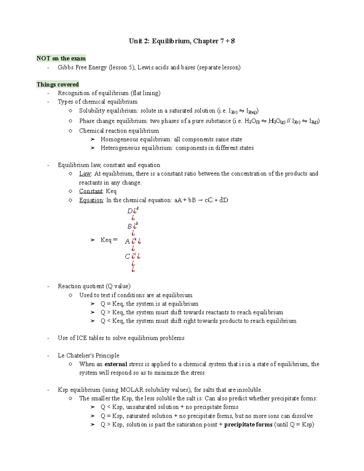 Equilibrium and Acid-Base Chemistry - Studocu