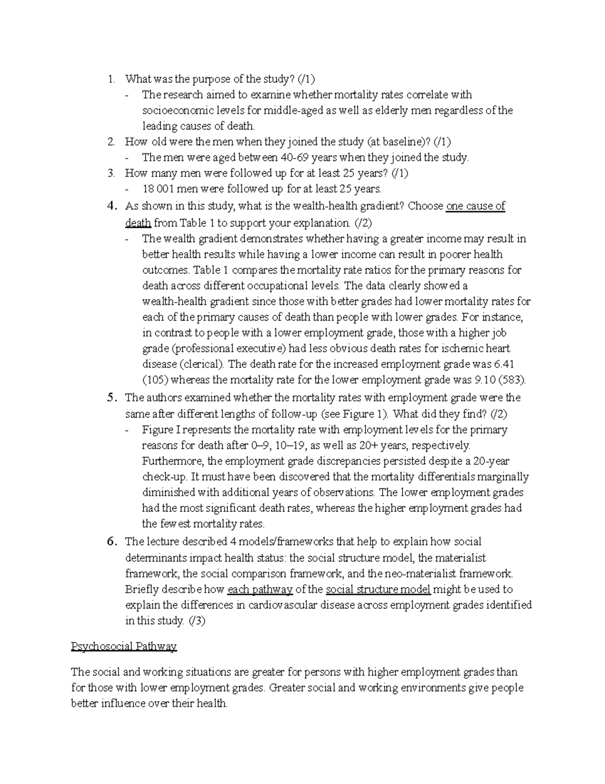 Journal Article Analysis (5%) - What was the purpose of the study? (/1 ...