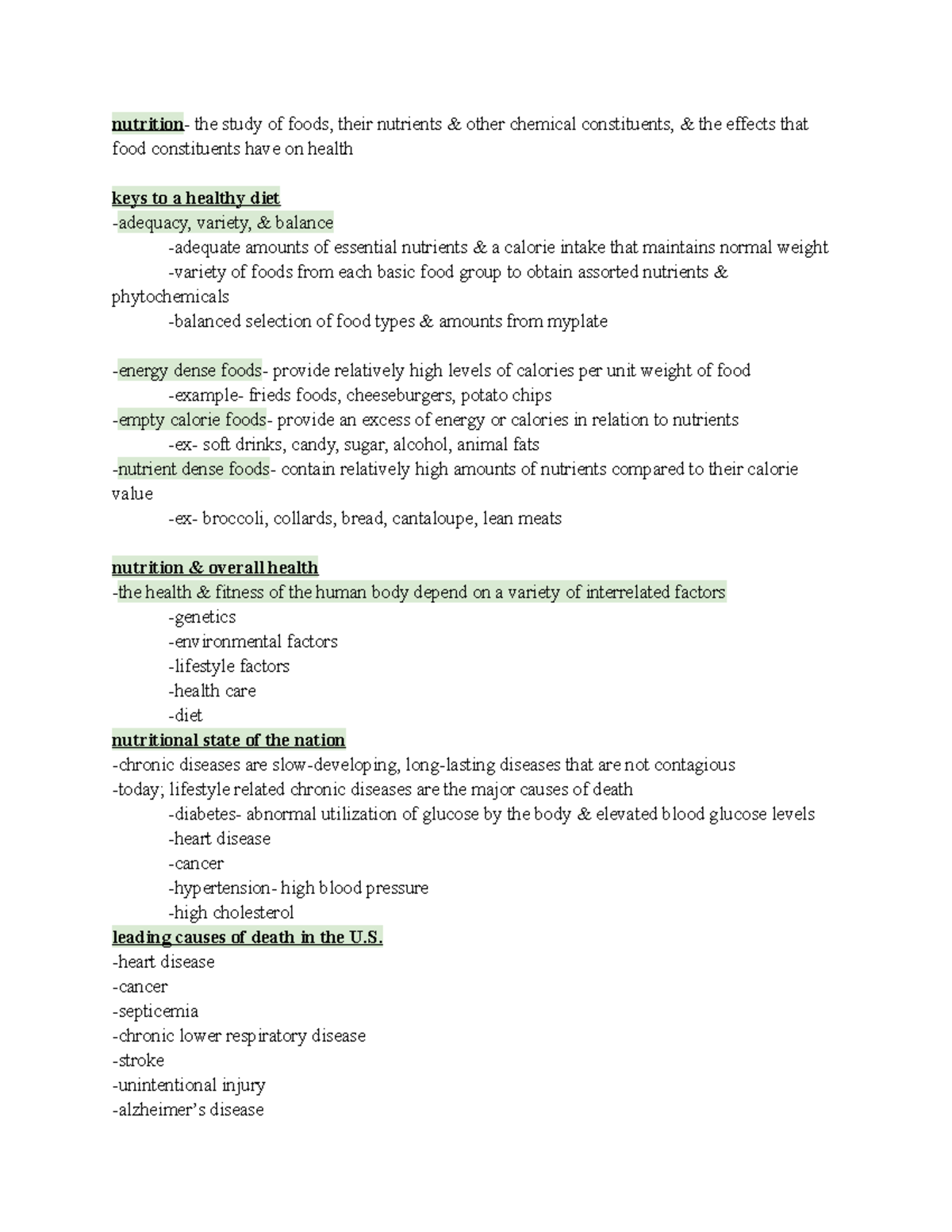 Nutr 1-19-19 - Science of human nutrition notes from in class lecture ...