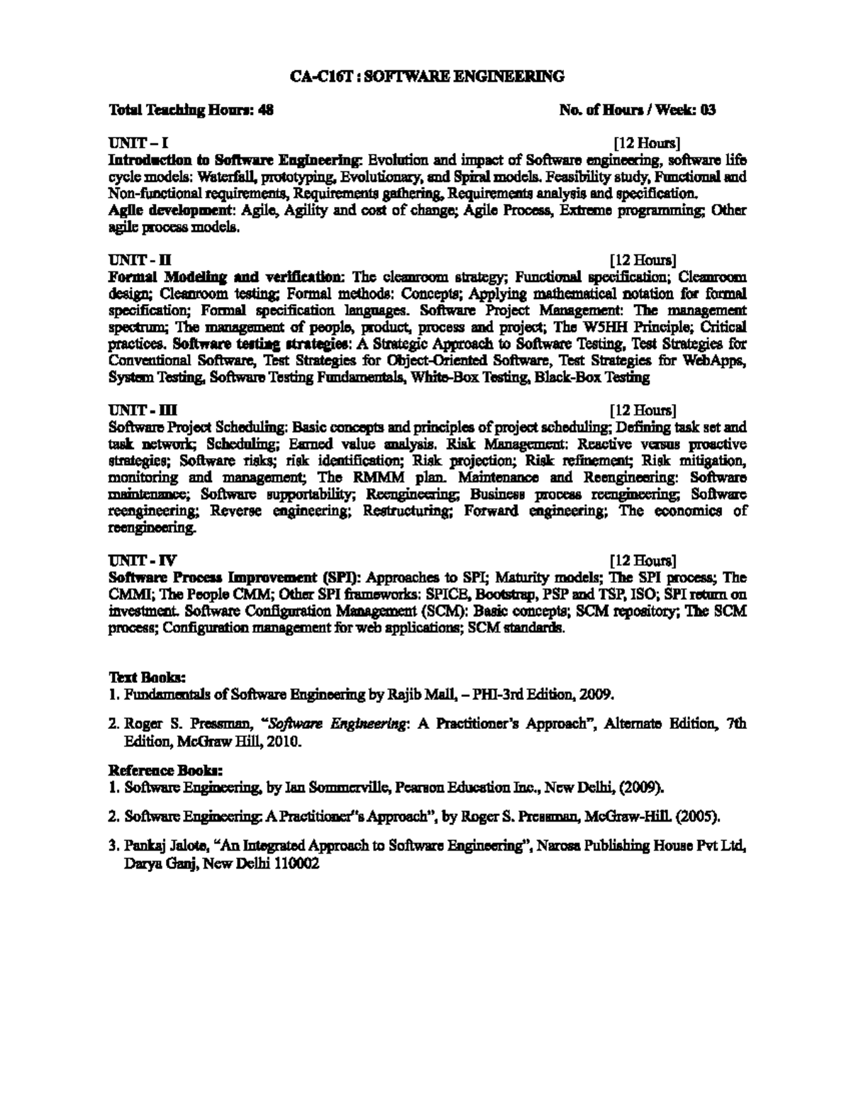 4thsemsy - Summary Software Engineering - Bachelor of computer application (BCA) - Studocu