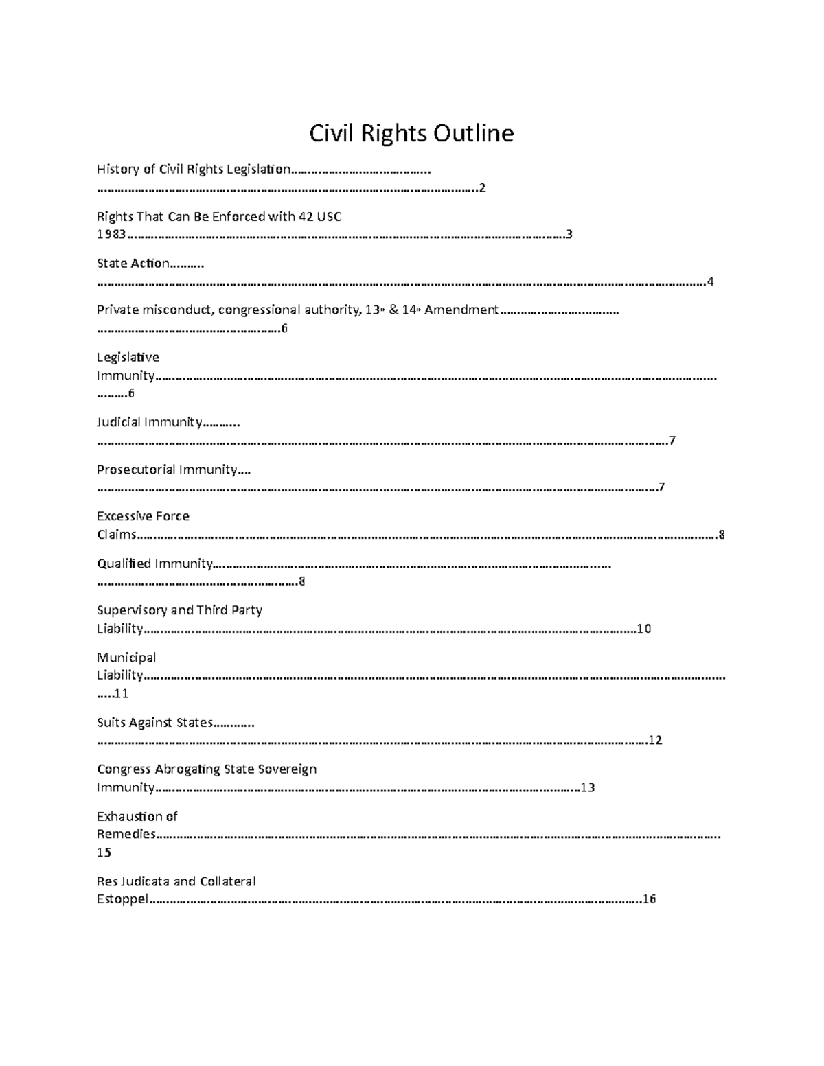 Civil rights outline - Civil Rights Outline History of Civil Rights ...