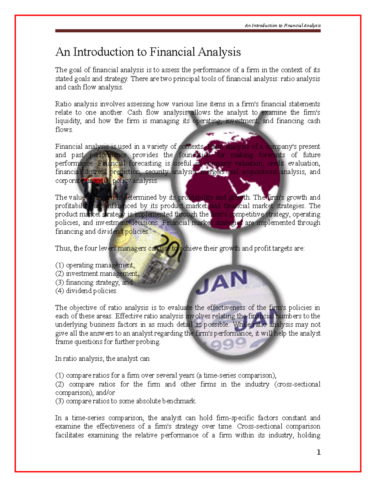 Teaching Note: Financial Analysis - An Introduction to Financial ...