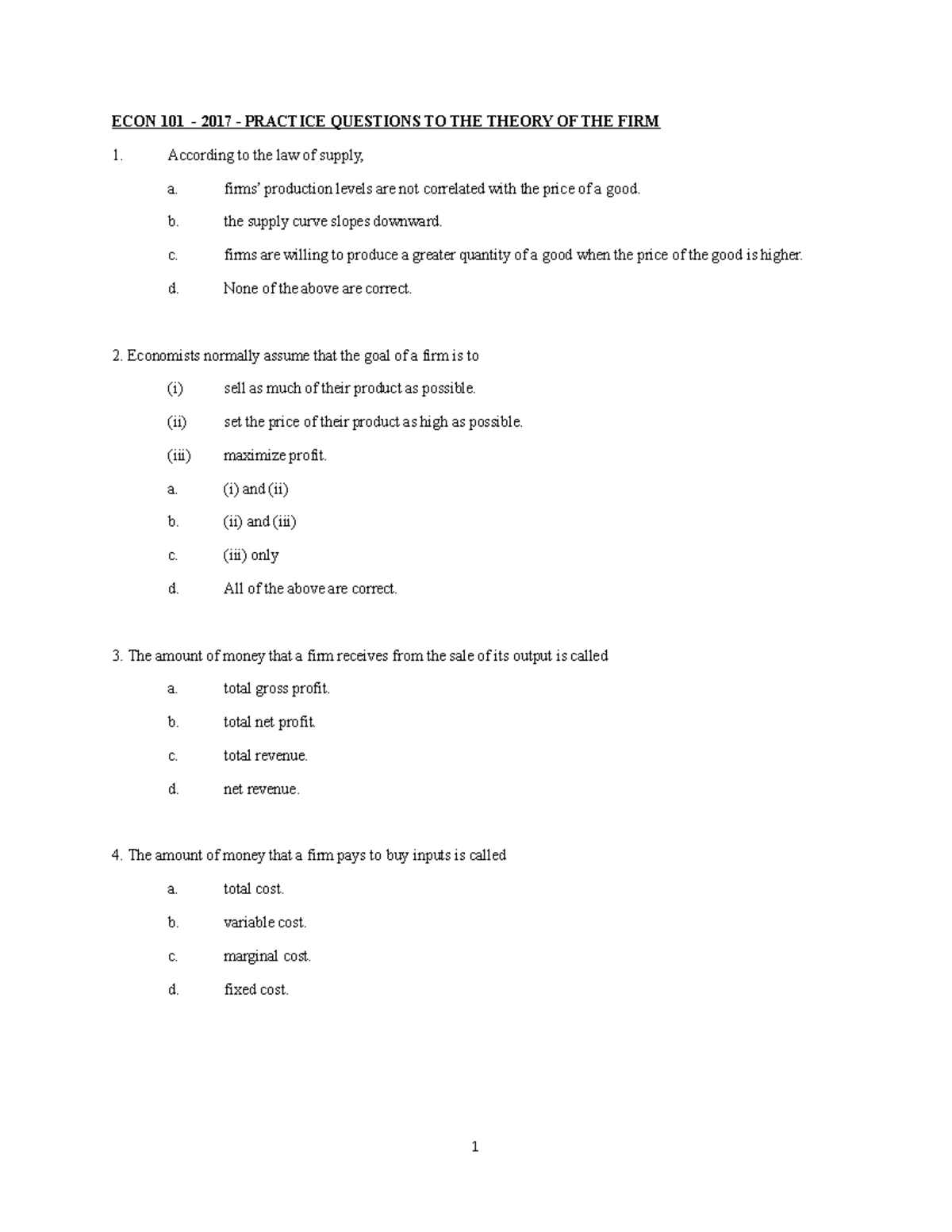 practise-questions-on-theory-of-the-firm-econ-101-2017-practice