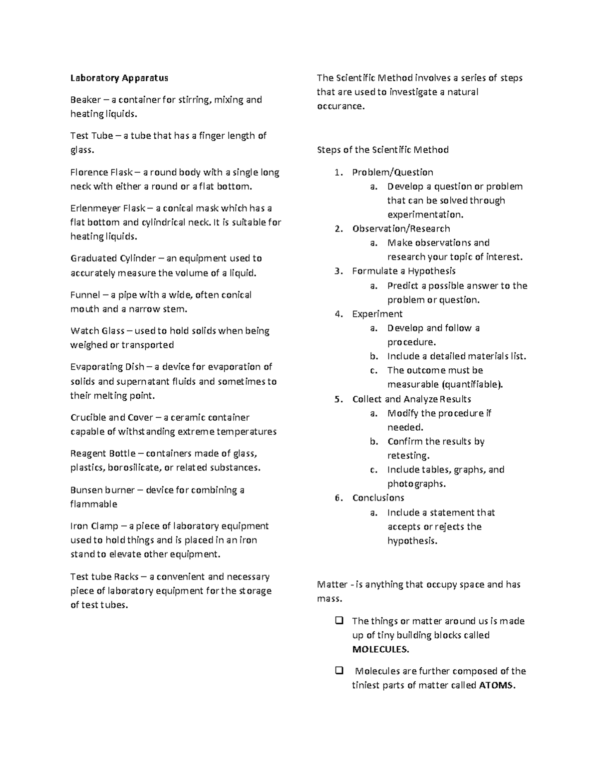 Science 5 Reviewer - 1st Mastery Test - Laboratory Apparatus Beaker – a ...