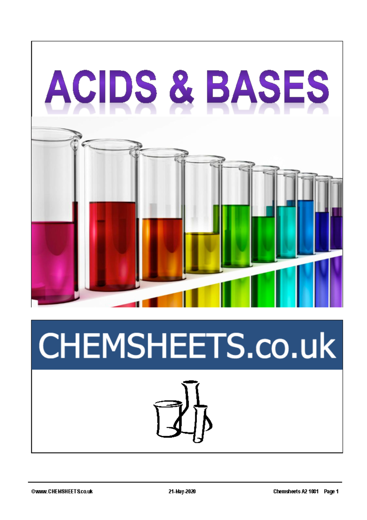 Chemsheets A2 1081 Acids and bases booklet - SECTION 1 – Bronsted-Lowry acids & bases - Studocu