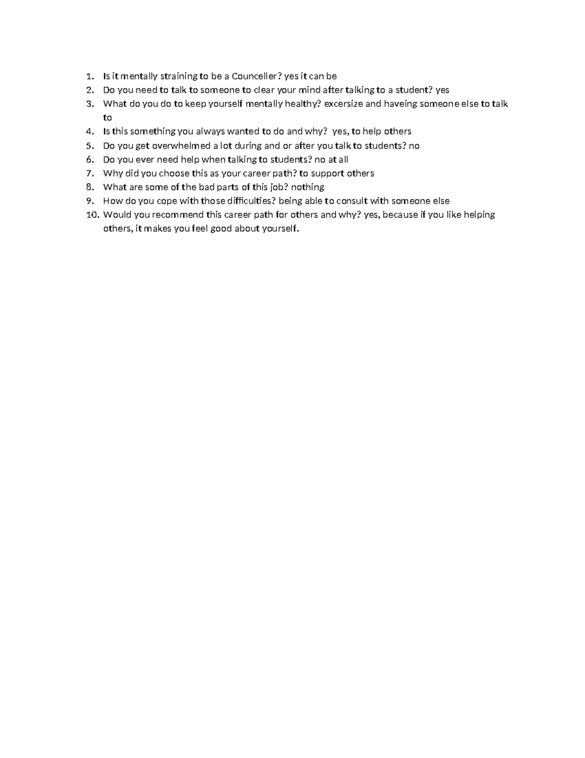 10 interveiw questions - Is it mentally straining to be a Counceller ...