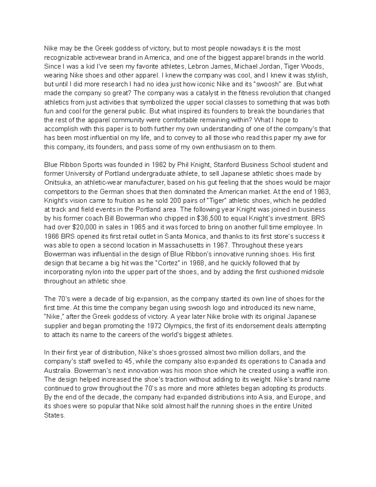 Background And Management Of Nike Company[ESSAY] - Nike may be the ...