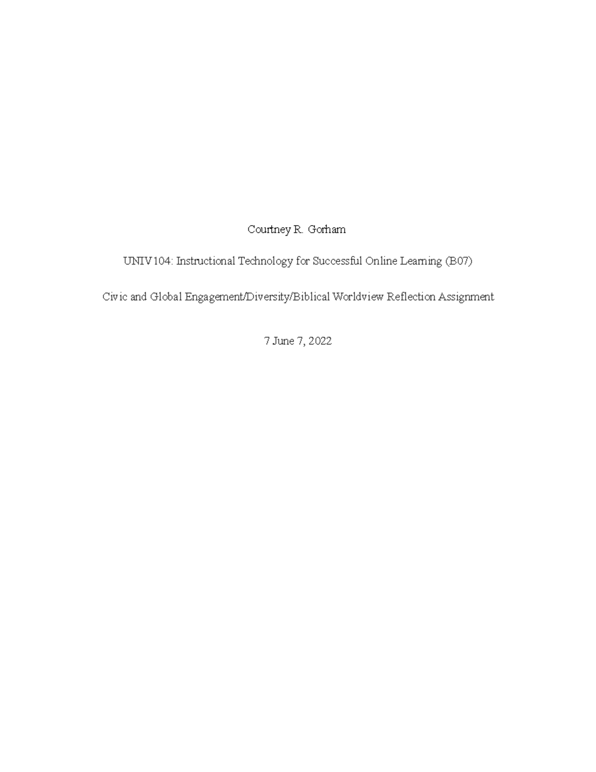 Essay - cant quite remember but it was a paper I wrote for the class ...