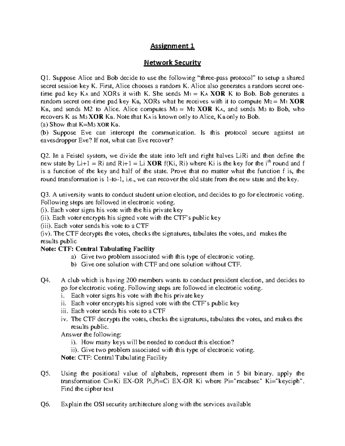 Network Security practice questions includes cryptography also ...