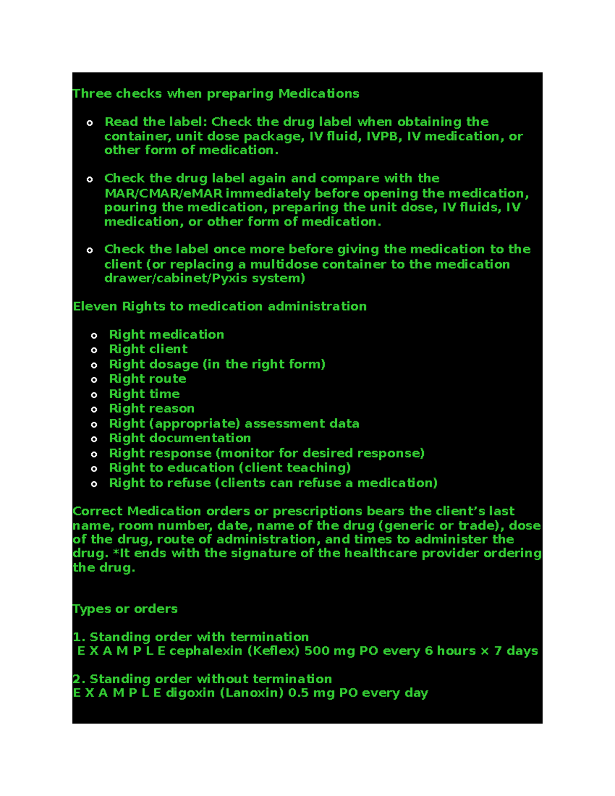 Chapter 10 - Notes to help with testing questions - Three checks when ...