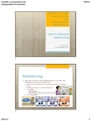 4PY012 – Intro to Harvard referencing 2022-23 slides - Undergraduate ...