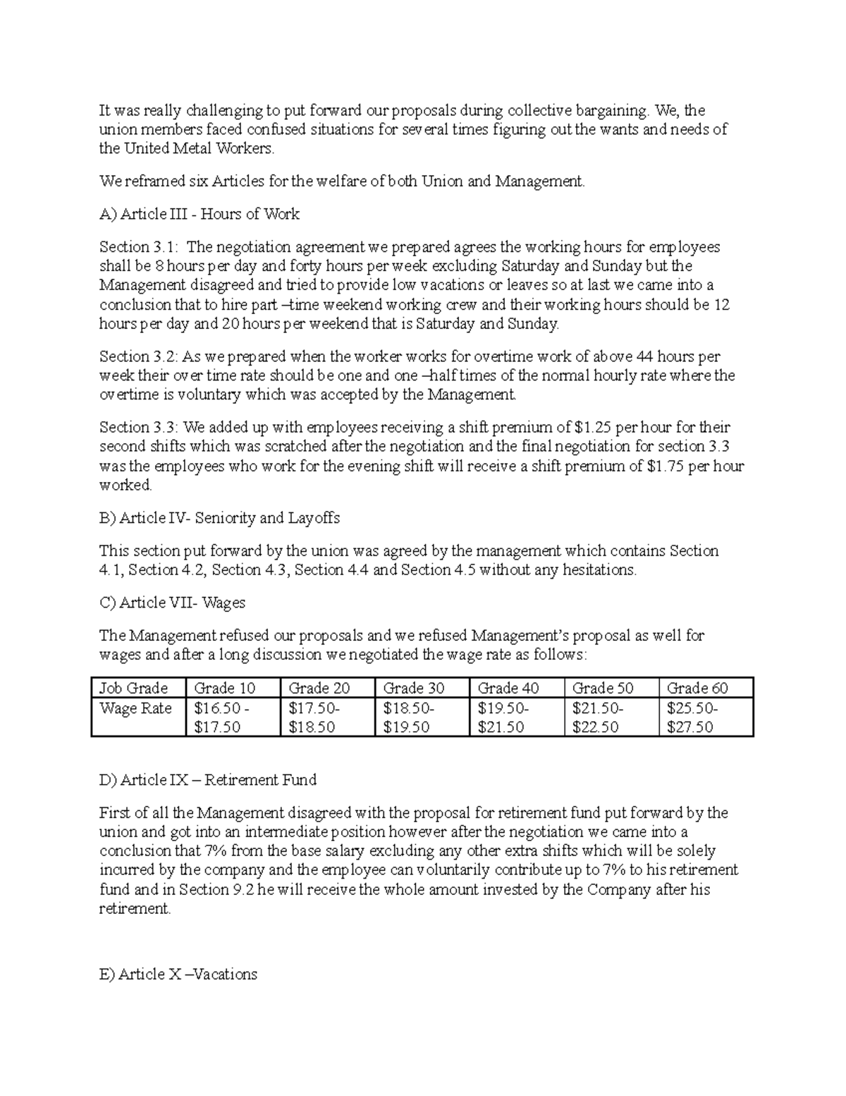 Collective Bargaining Proposals and Negotiations - Studocu