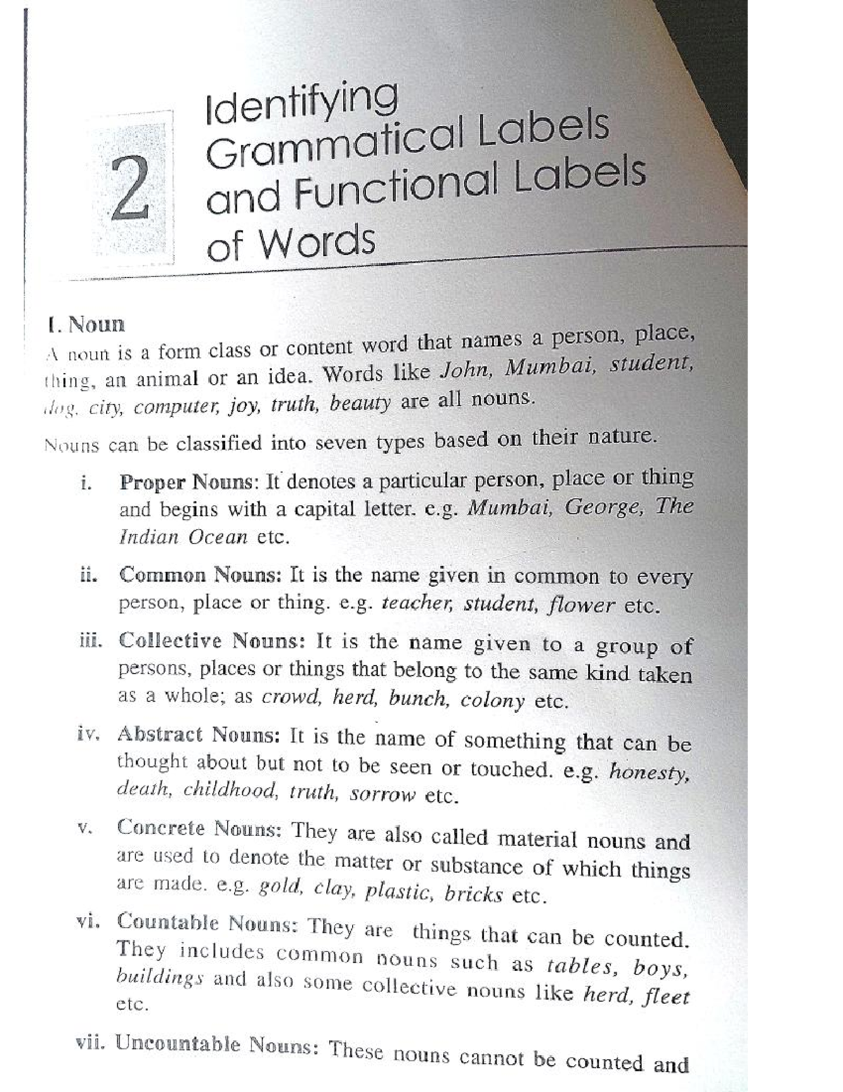 Grammatical labels - Lecture notes 1-2 - English grammar and usage ...