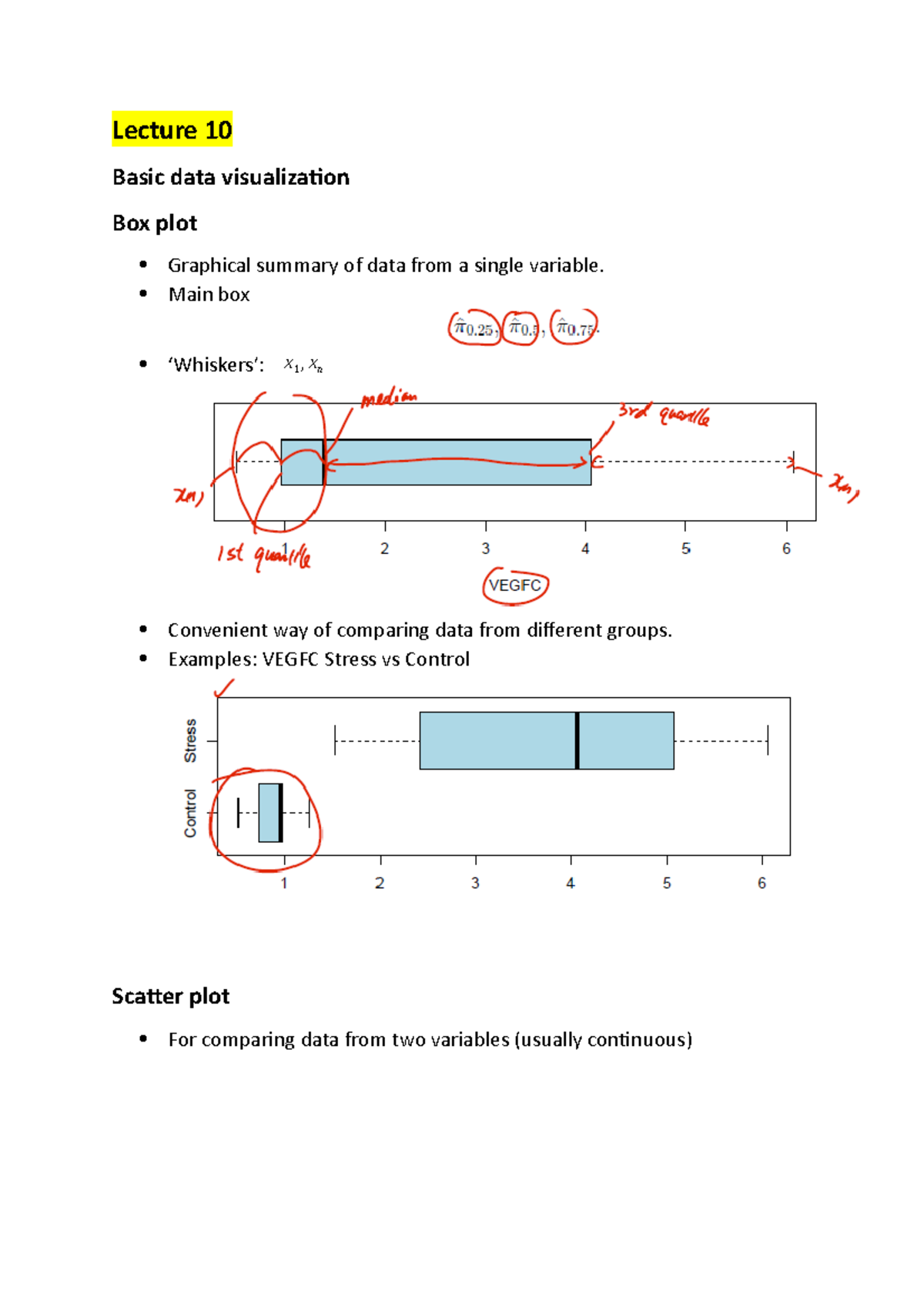 Lecture 10 - Lecture 10 Basic data visualization Box plot Graphical ...