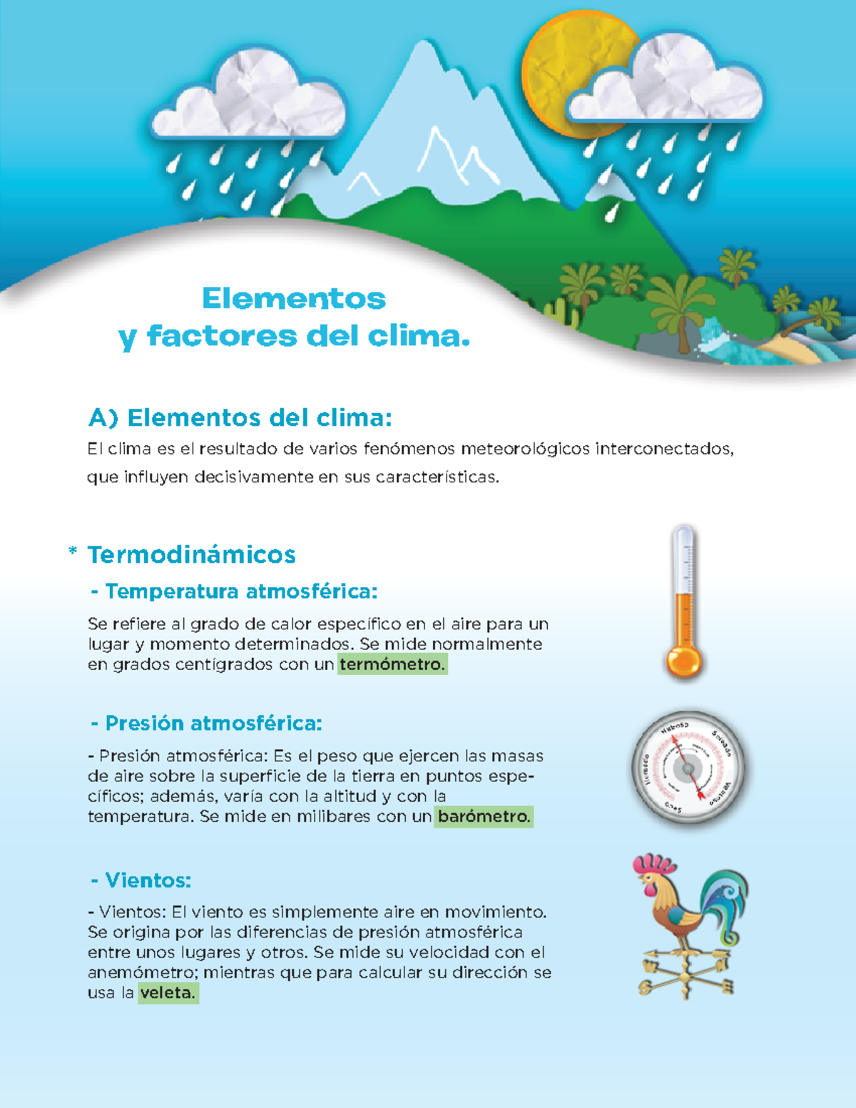 Elementos y factores del clima - El clima es el resultado de varios ...
