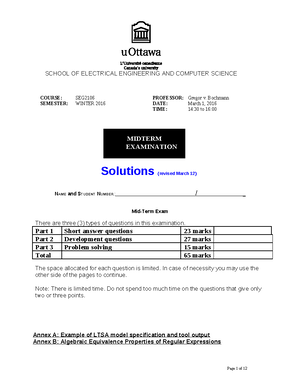 Lab 5 Report - SEG2106 - Lab 5 Report Syntax Analysis University of ...