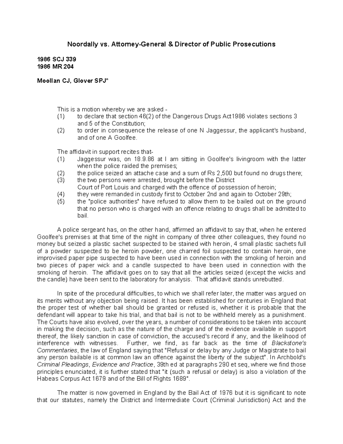 Noordally-v-attorney-general-and-director-public-prosecutions-1986-scj ...