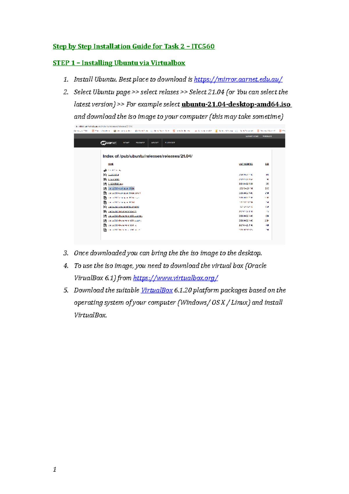 Assignment 2- Task 2 - Step by Step Guide for Task 2 – ITC560 - Step by ...