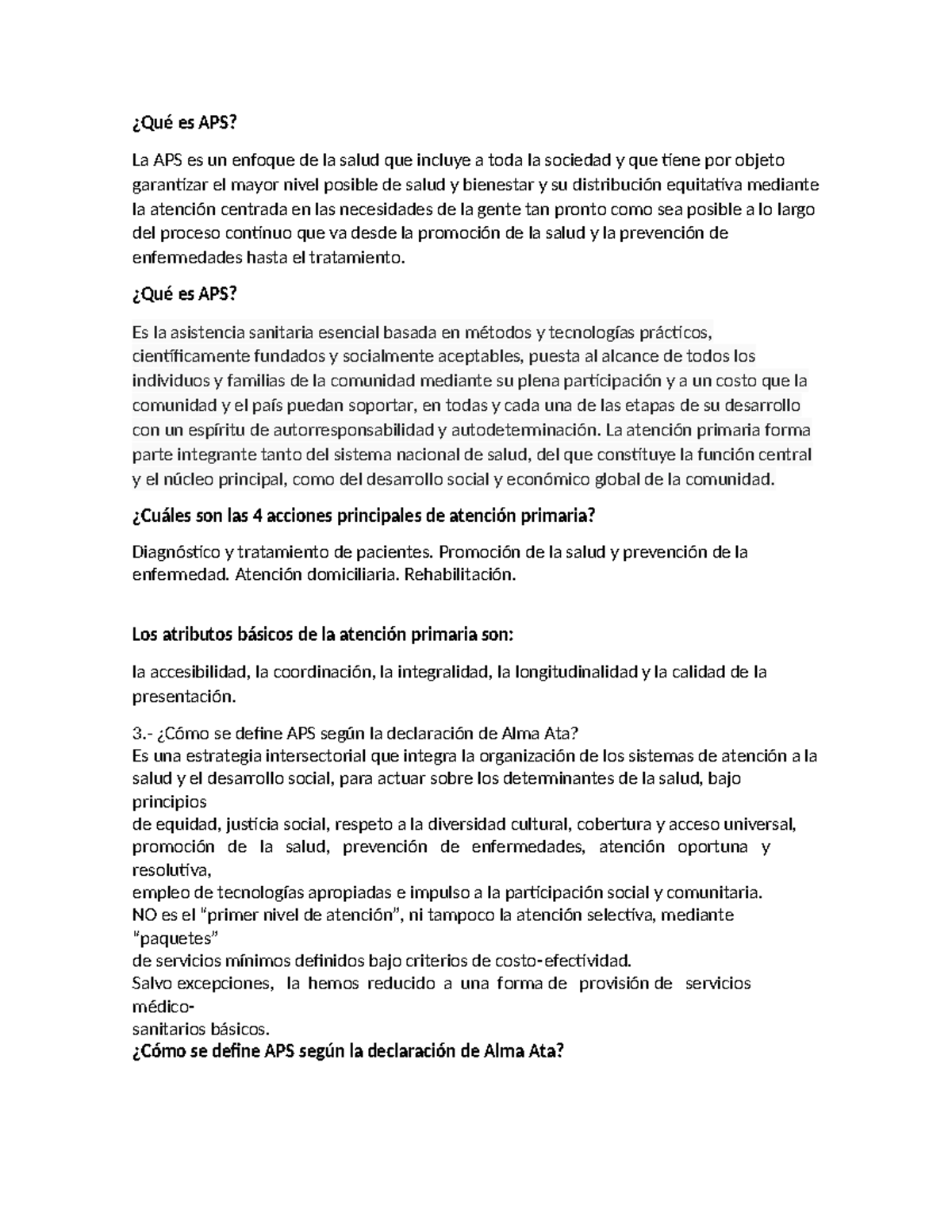 APS Corto - Apuntes ACS - ¿Qué es APS? La APS es un enfoque de la salud ...