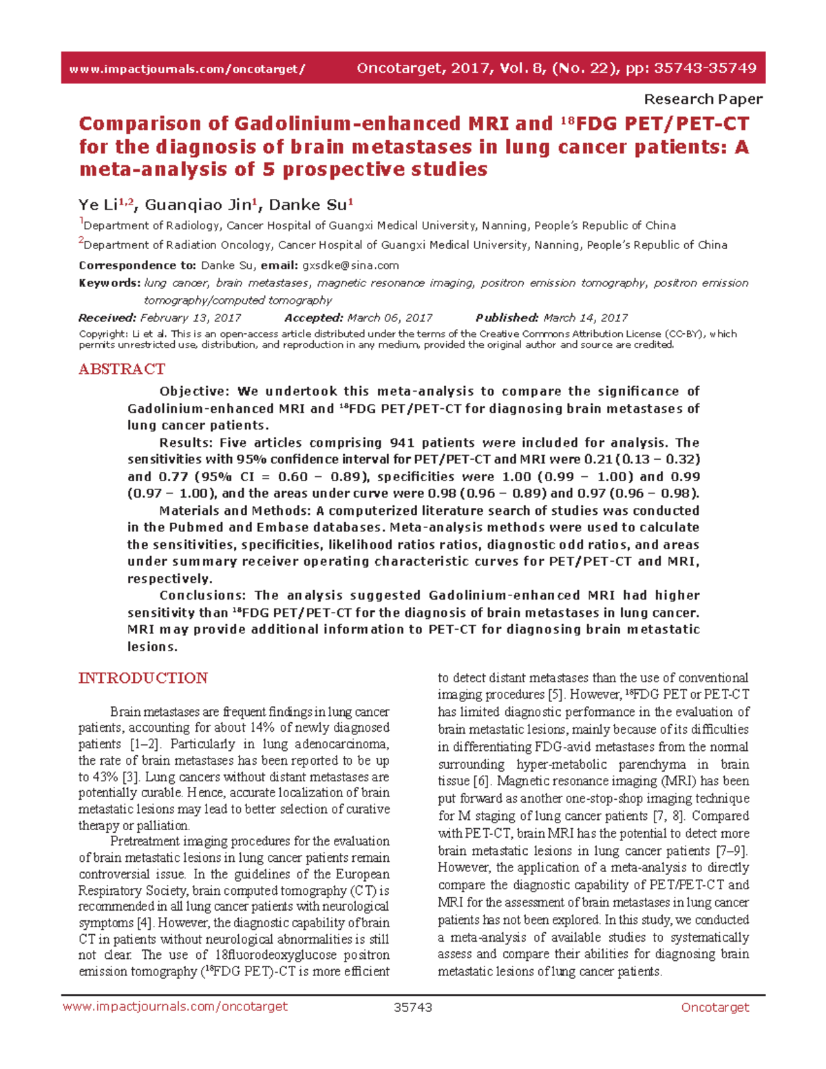Oncotarget-v8i22-16182 - impactjournals/oncotarget/ Oncotarget, 2017, Vol. 8, (No. 22), pp ...