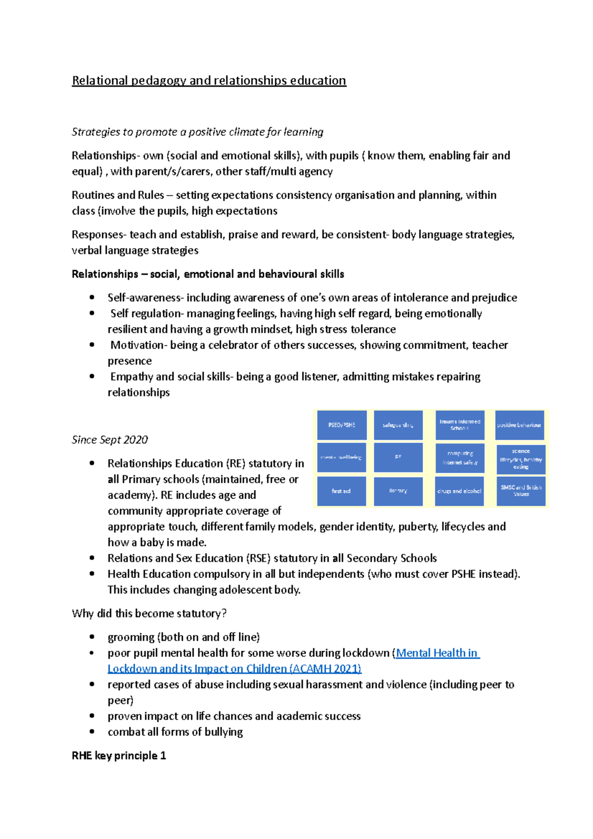 Relational pedagogy and relationships education - Relational pedagogy and relationships ...