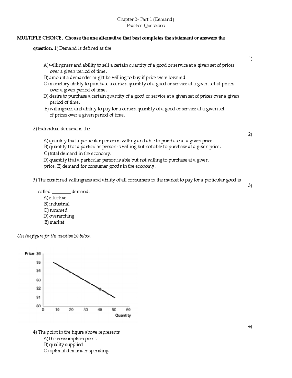 Chapter 3 Part 1 Demand Posted - Chapter 3- Part 1 (Demand) Practice ...