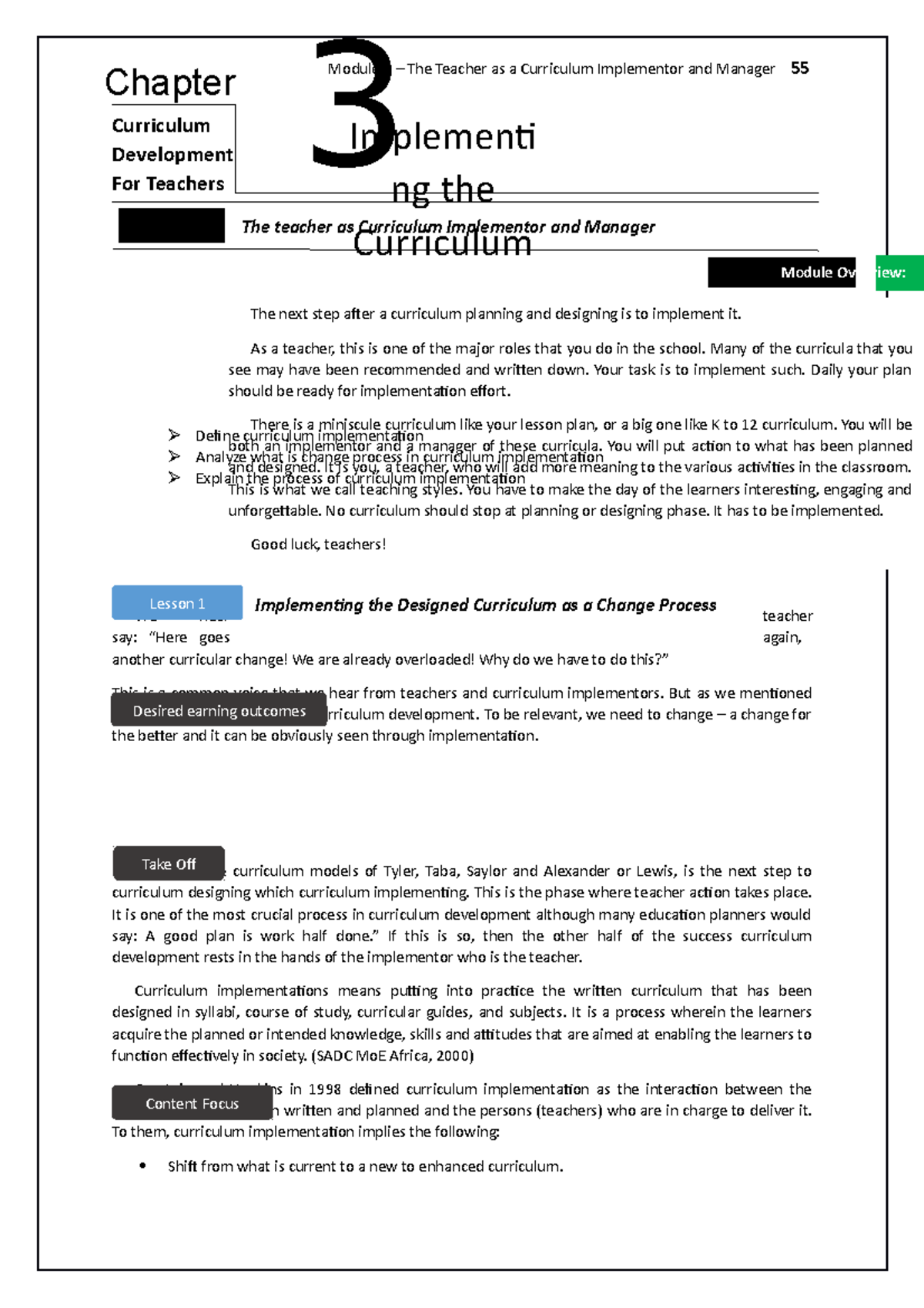 Module 4 Chapter 3 - As a teacher, this is one of the major roles that ...