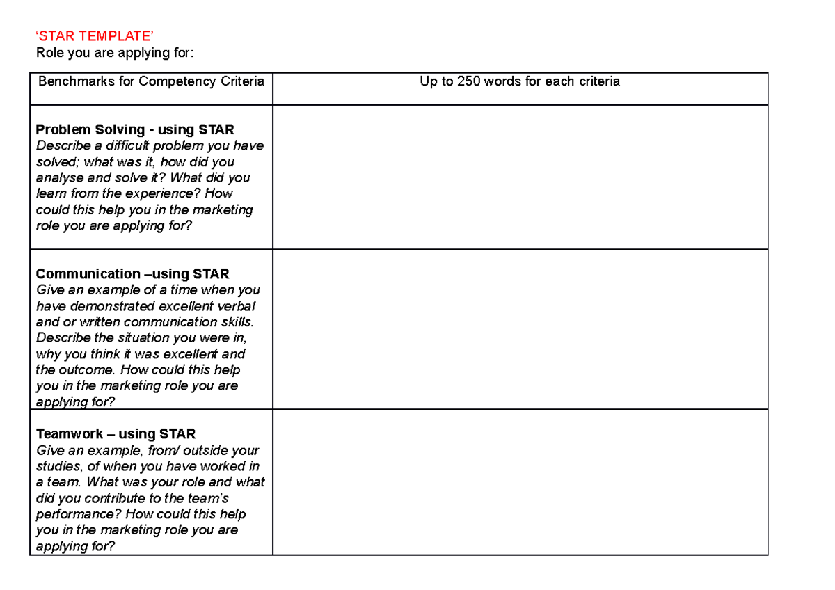 Wk 5 S.T.A.R. - Template - Port - Studocu