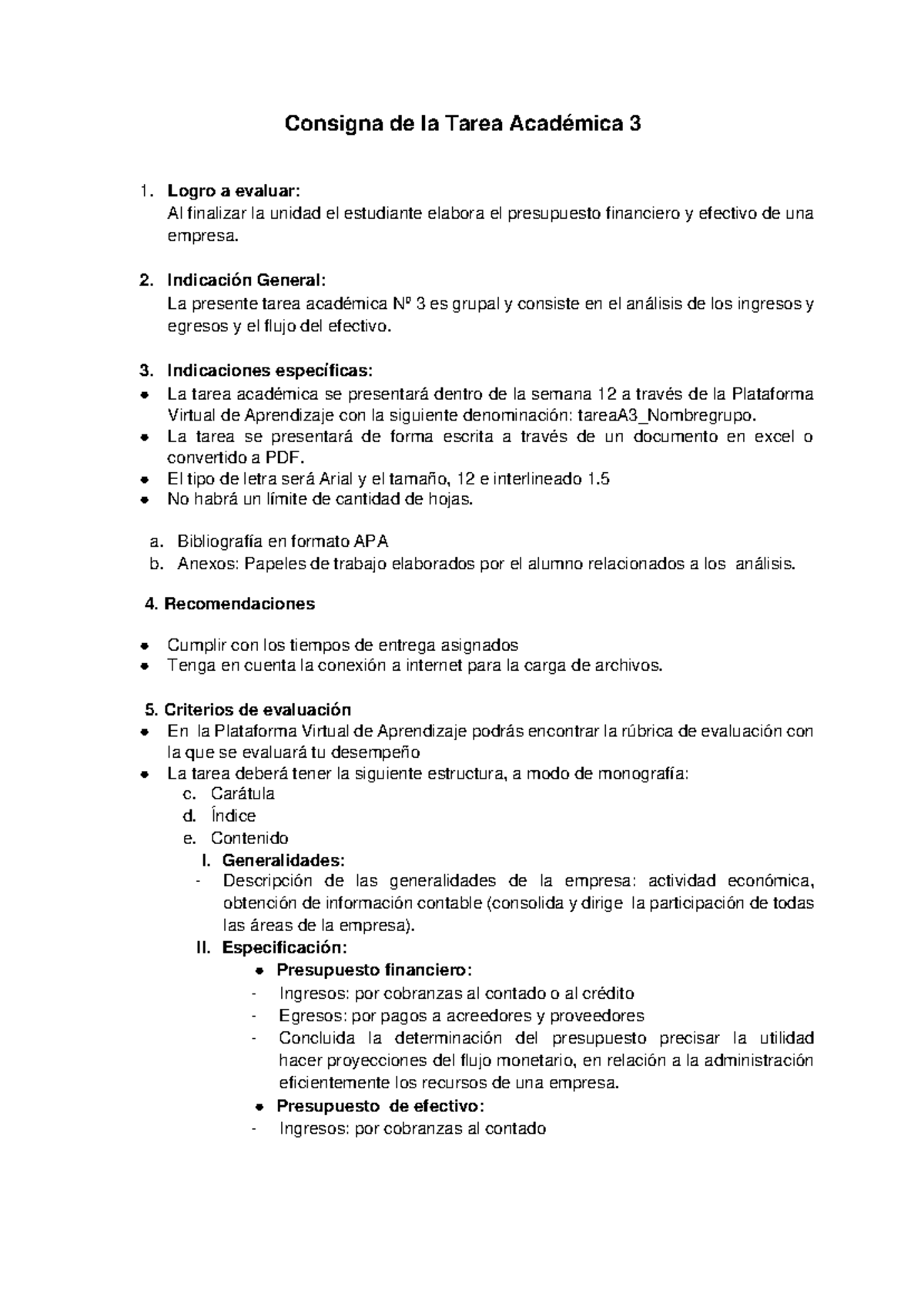 GC A49N Consigna TA3 22C1M - Consigna de la Tarea Académica 3 Logro a evaluar: Al finalizar la ...