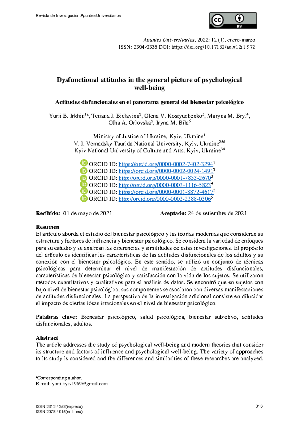 Art%C3%ADculo 18+Yuri+EDIT - Dysfunctional attitudes in the general ...