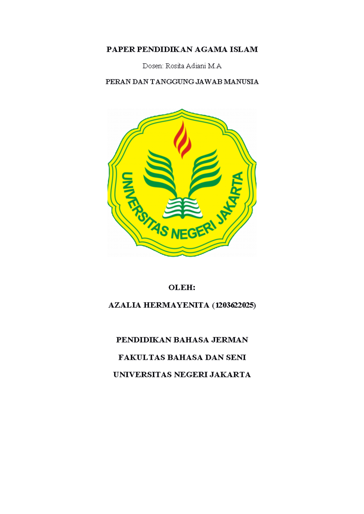 Paper PAI peran dan tanggung jawab manusia - PAPER PENDIDIKAN AGAMA ...
