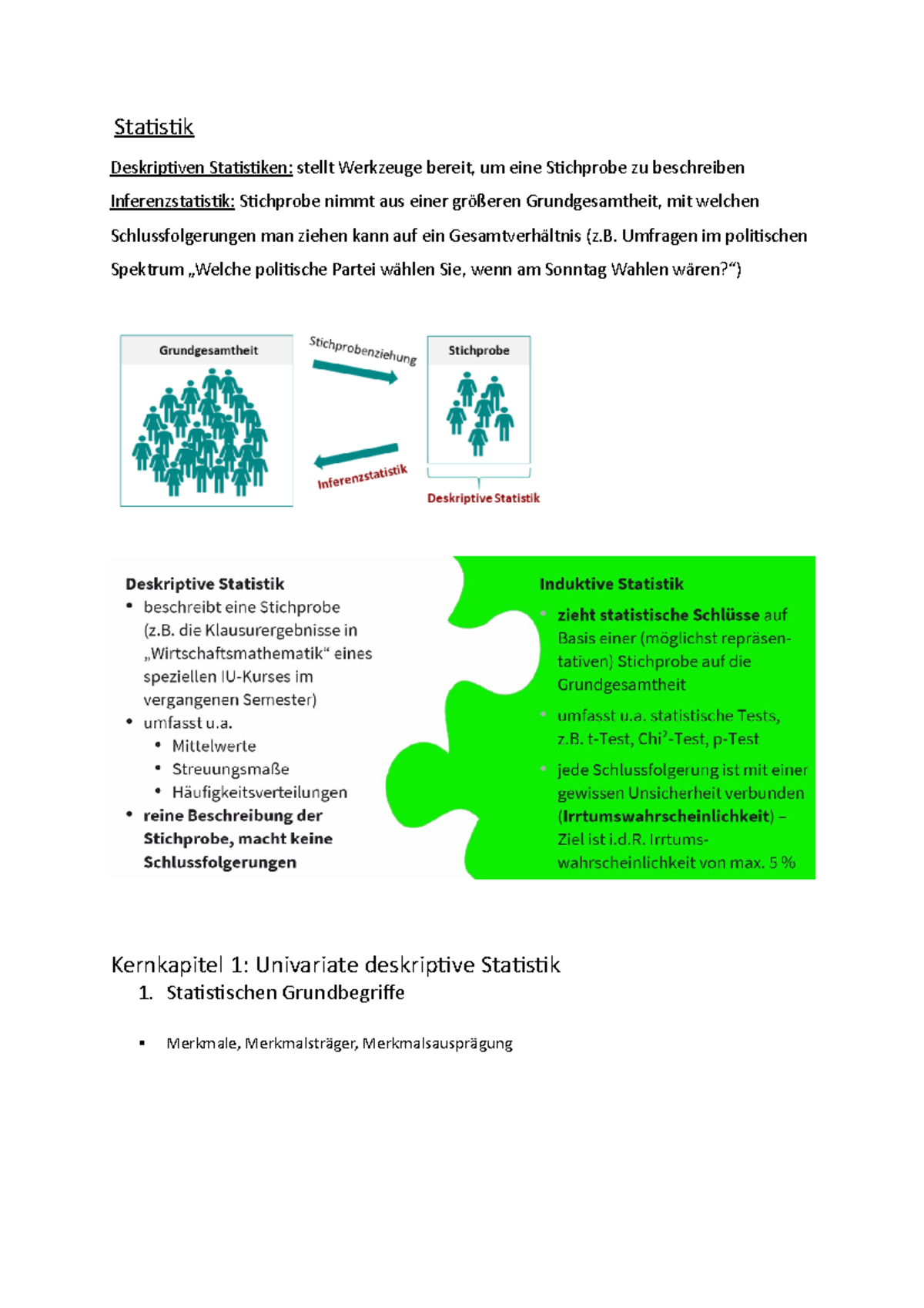 Univariate deskriptive Statistik - Statistik Deskriptiven Statistiken ...