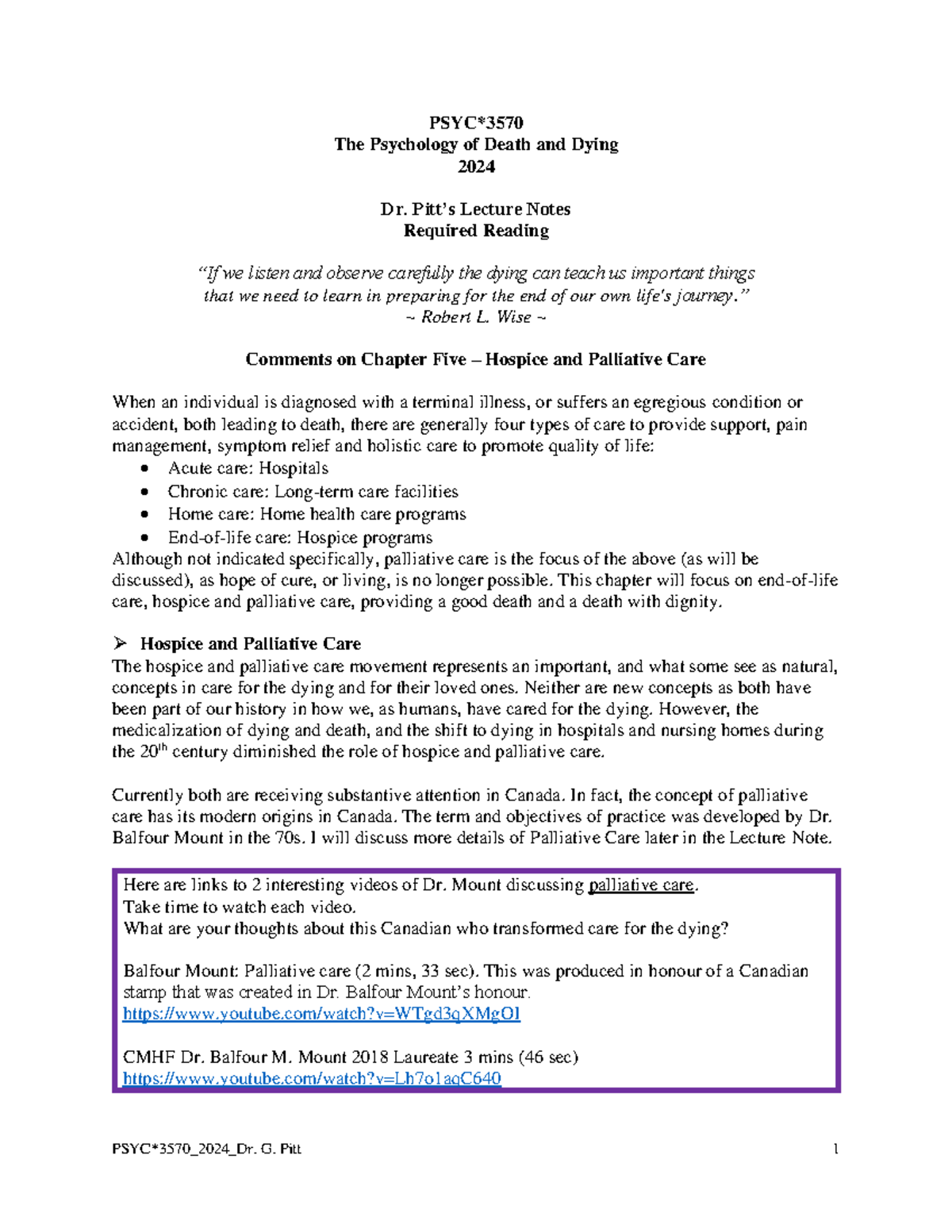 PSYC3570 24 Dr. Pitt's Lecture Notes Unit 04 Chapter 5 - PSYC* The ...