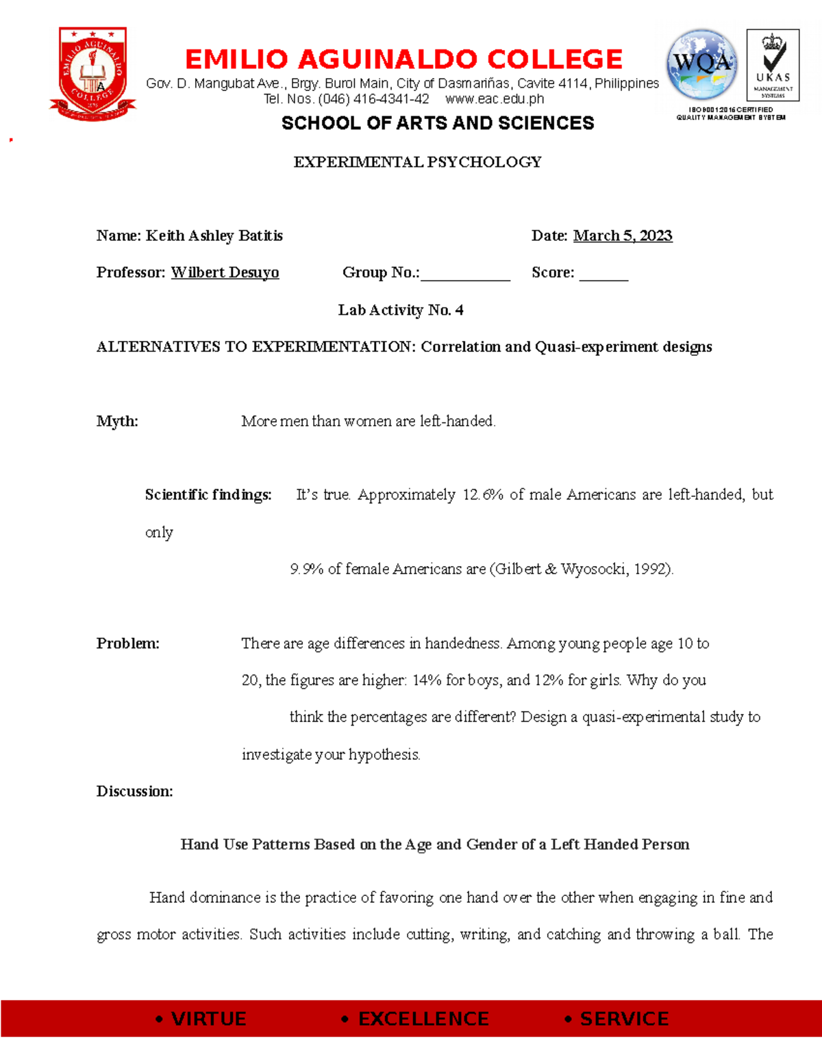 Lab-Activity-No.-4 Batitis - A SCHOOL OF ARTS AND SCIENCES EXPERIMENTAL ...