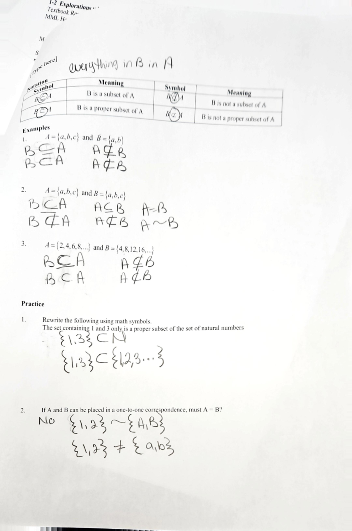 Unit 1 notes part 2 - hjkhj - 1- EAploration€ • Textbook Re Exantples ...