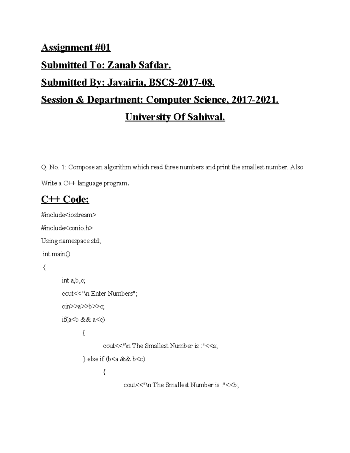 Assignment DAA 01 - this is very helpful - Assignment Submitted To ...