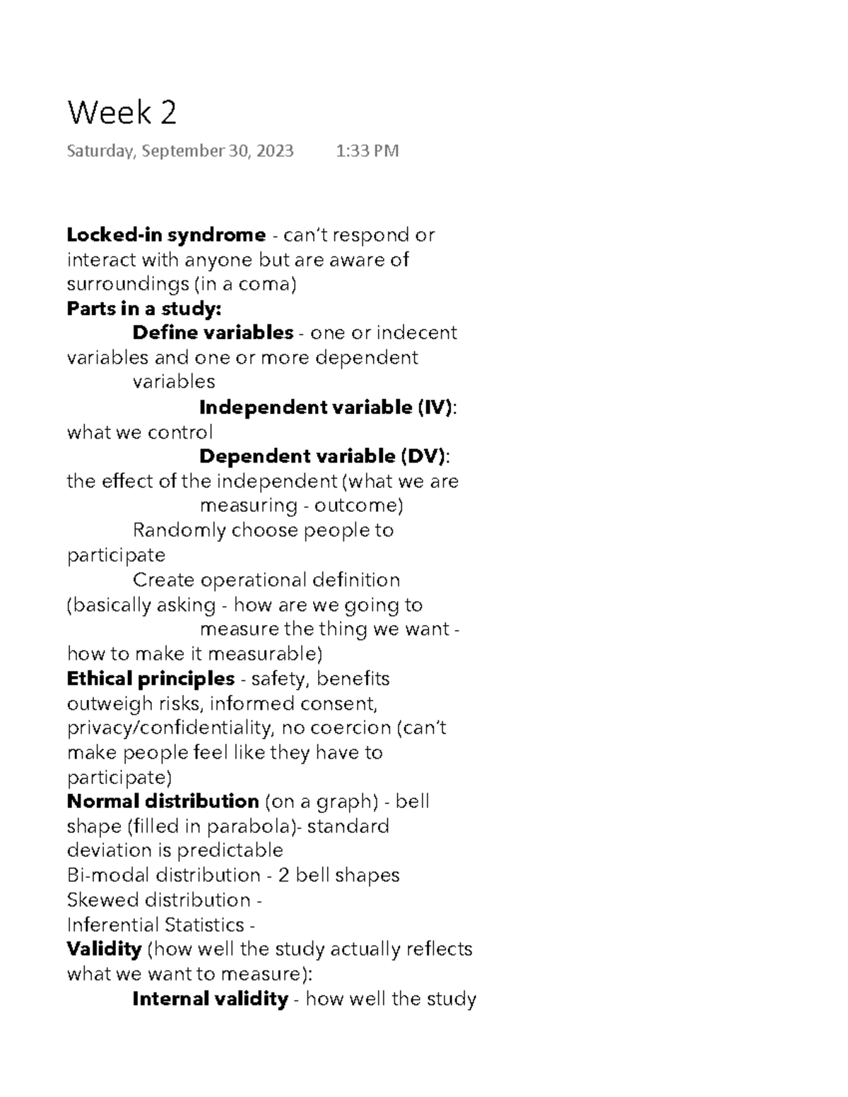 Week 2 - Locked-in syndrome - can’t respond or interact with anyone but ...