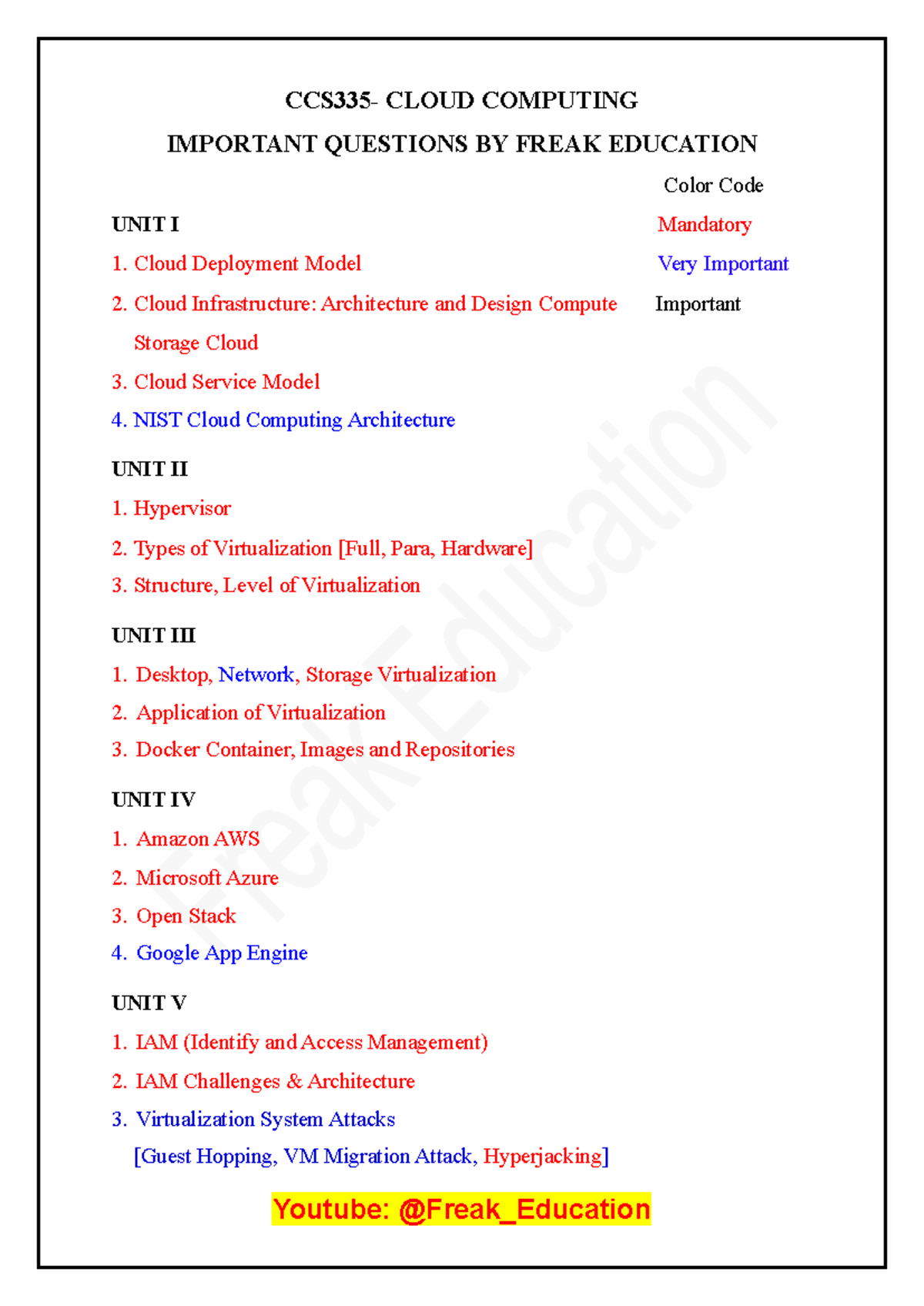 CCS335- Cloud Computing Important Questions - CCS335- CLOUD COMPUTING IMPORTANT QUESTIONS BY ...