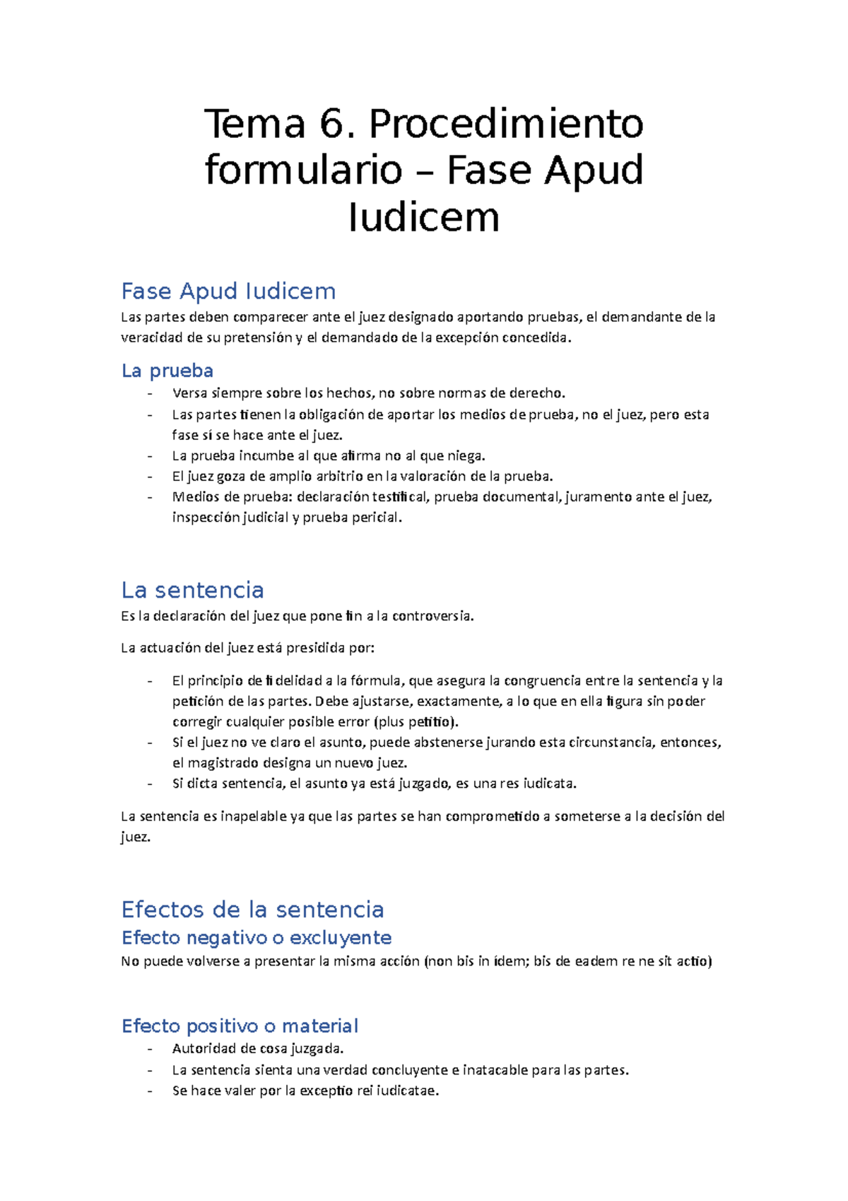Tema 6. Procedimiento formulario - Fase Apud Iudicem - Tema 6 ...