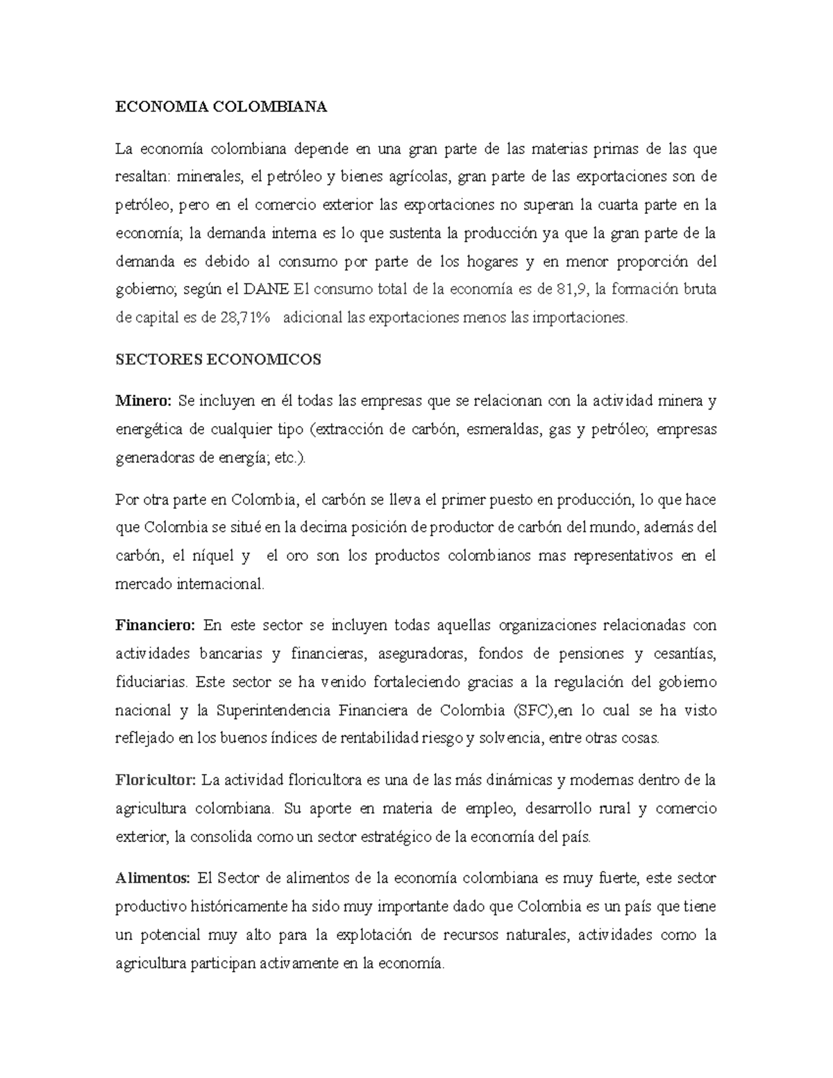 Economia Colombiana - dgsdfsdf sddfsdfsd sdfs dfdsf sdf sdfsd fsdfsdfsd ...