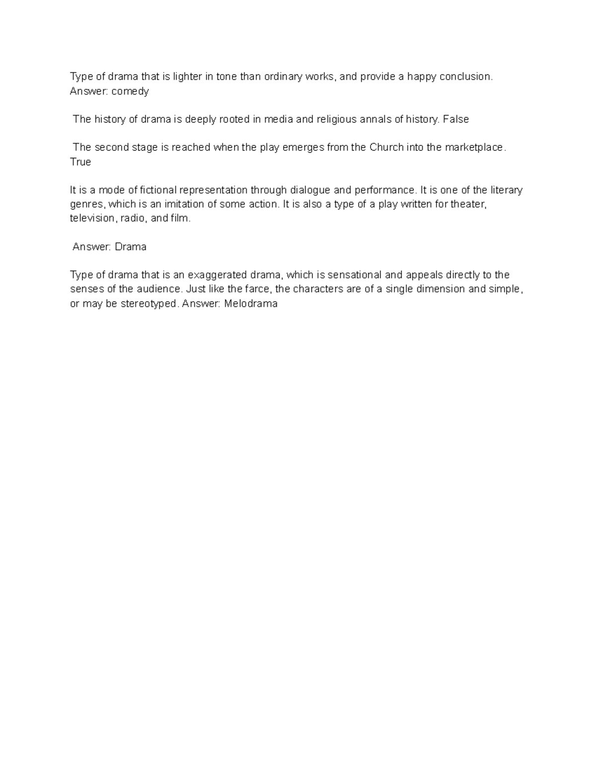 Performance task 1 - have fun ig - Type of drama that is lighter in ...