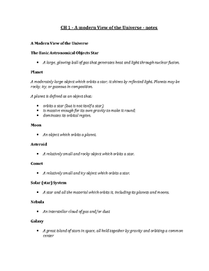 Exam chapter 10 - Notes for the exam in Introduction to astronomy ...