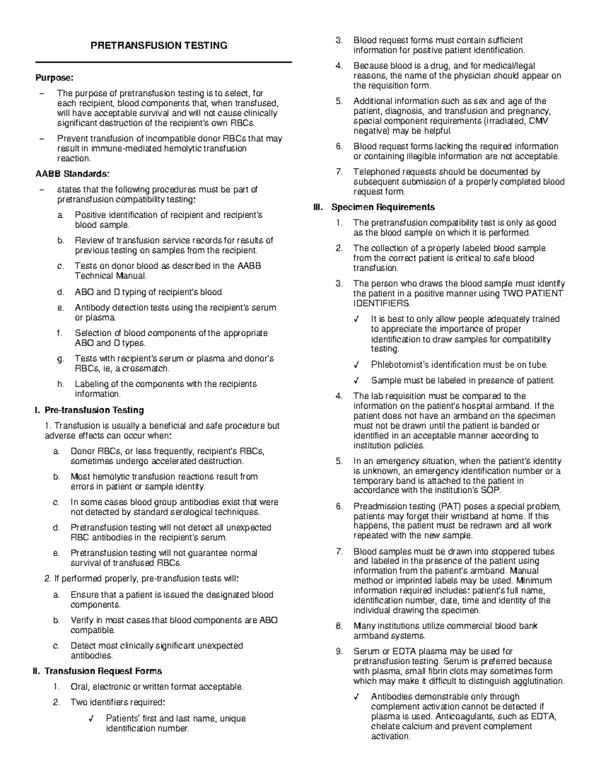 Pre-transfusion - Blood Banking (Immunohematology) - PRETRANSFUSION ...
