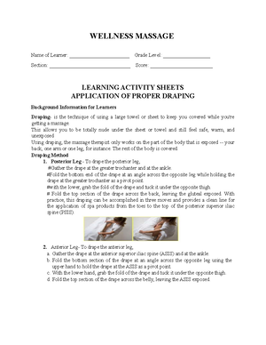 Preparing Client FOR wellness massage session - WELLNESS MASSAGE Name ...